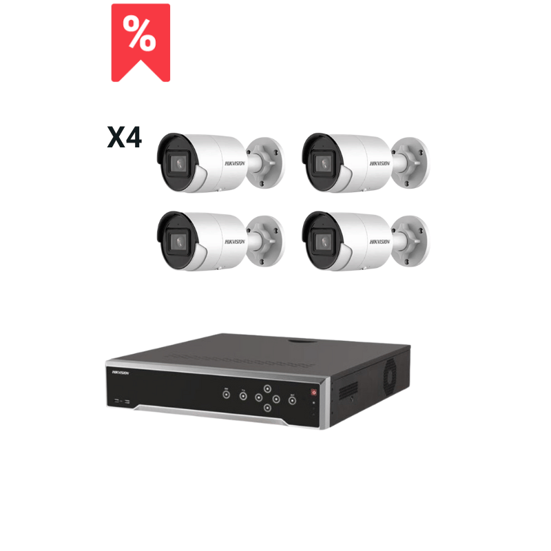 Pack NVR HIKVISION + 8 caméras bullet 2MP DS-2CD1623G0-IZ(2.8-12mm)