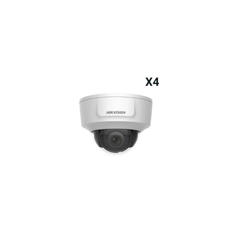 Pack x4 caméras dôme HIKVISION 2MP DS-2CD2125G0-IMS(2.8mm)