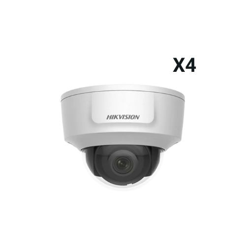 Pack x4 caméras dôme HIKVISION 2MP DS-2CD2125G0-IMS(2.8mm)